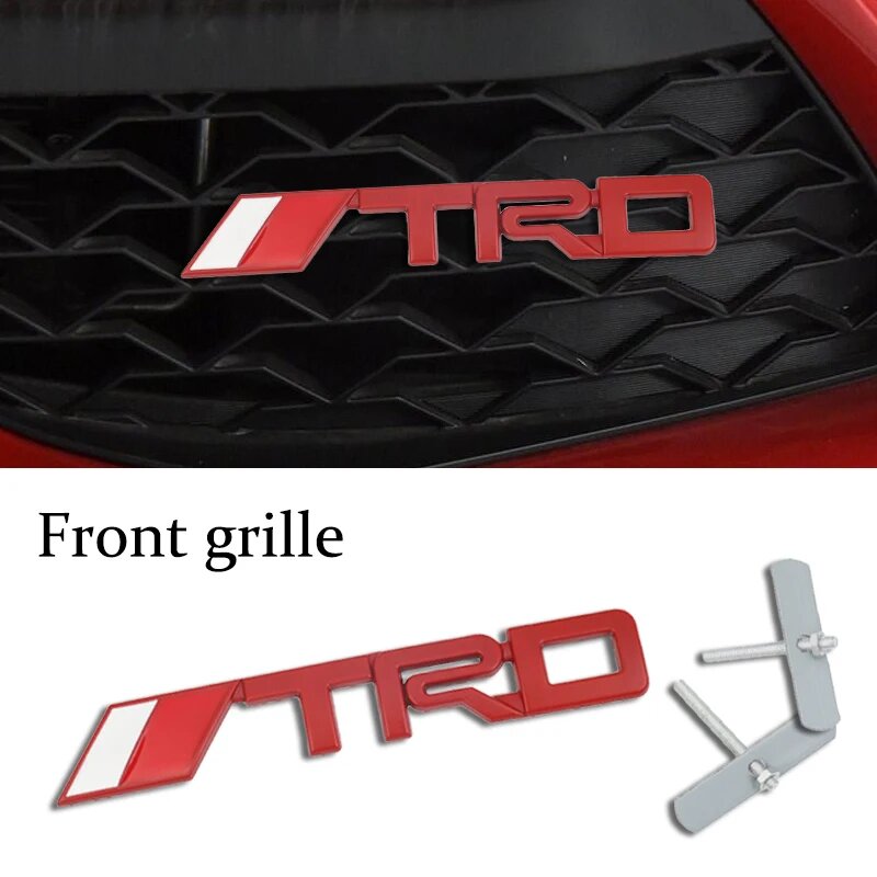 3D TRD логотип автомобиля передняя решетка багажника металлическая эмблема значок для Toyota Supra Aygo Prado RAV4 Hilux Yaris Corolla 4Runner Camry Avalon Red-grille