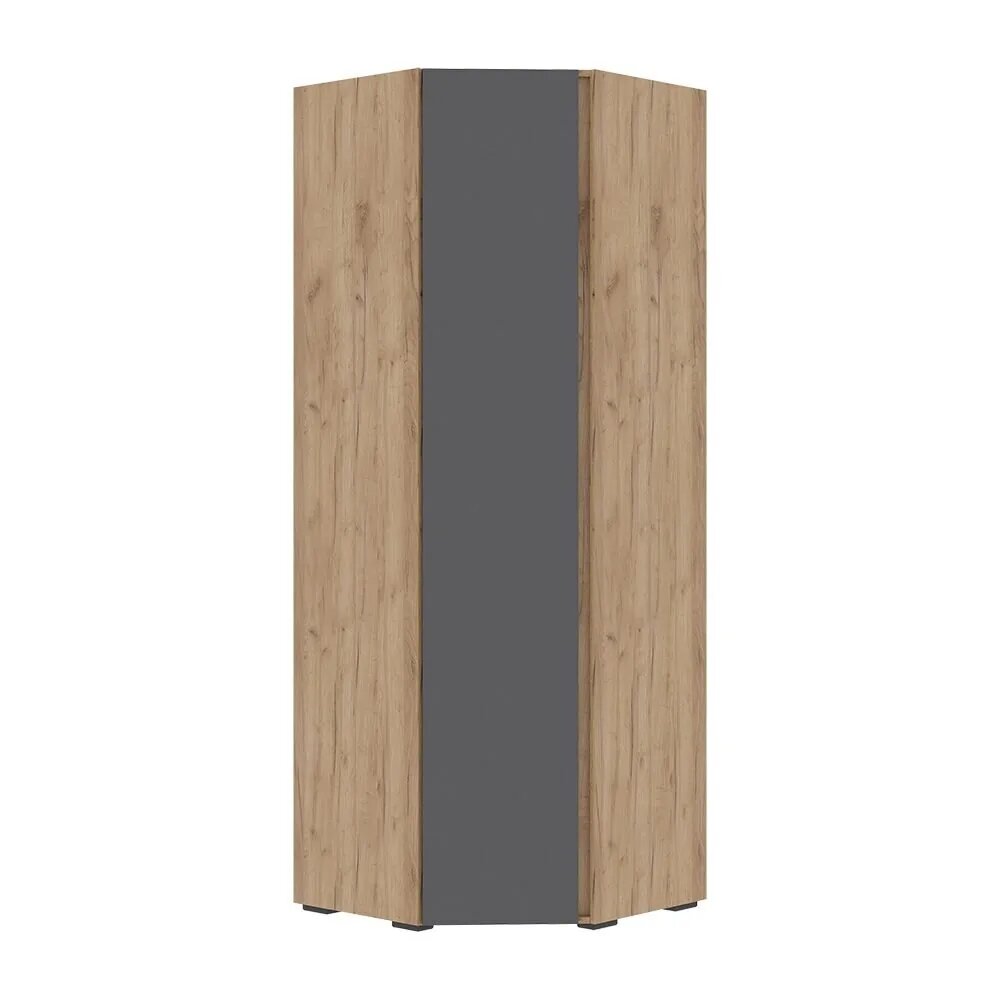 Шкаф угловой ШК 04 «Хелен» ЛДСП (Дуб крафт золотой/Серый графит) 75х75х210