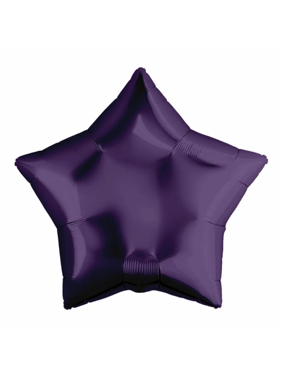 Звезда Темно-фиолетовый в упаковке, фольгированный шар (9"/23 см ) 5 шт. / AGURA, Россия