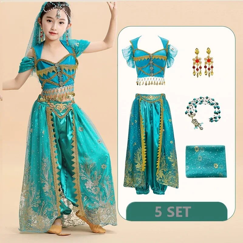 Детский танцевальный костюм для belly dance lovskaya L, 5 set blue A