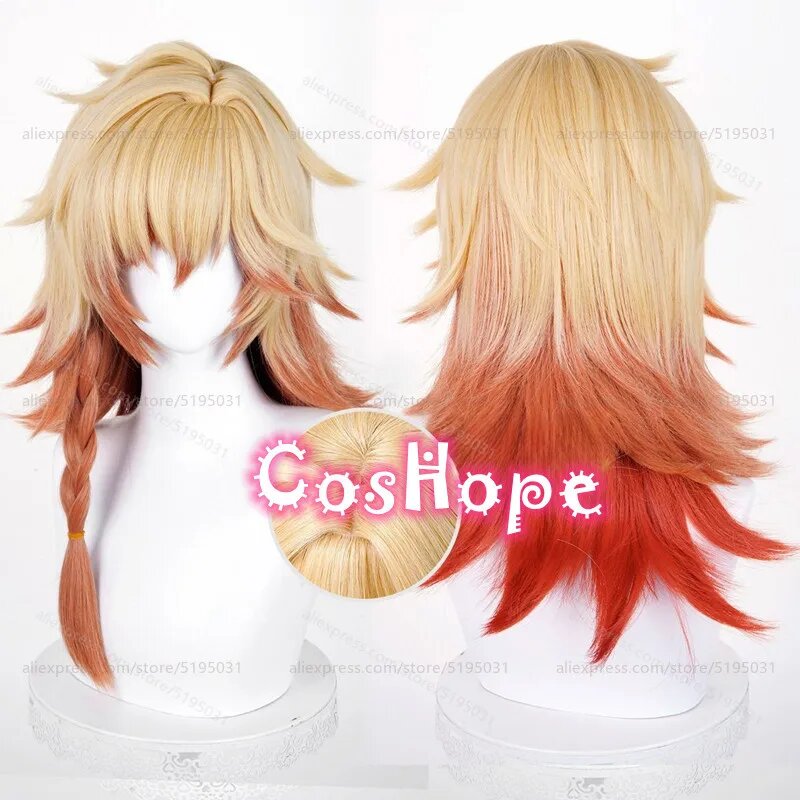 CosHope Косплейный парик, светло-русый, оранжевый, Wig B Only