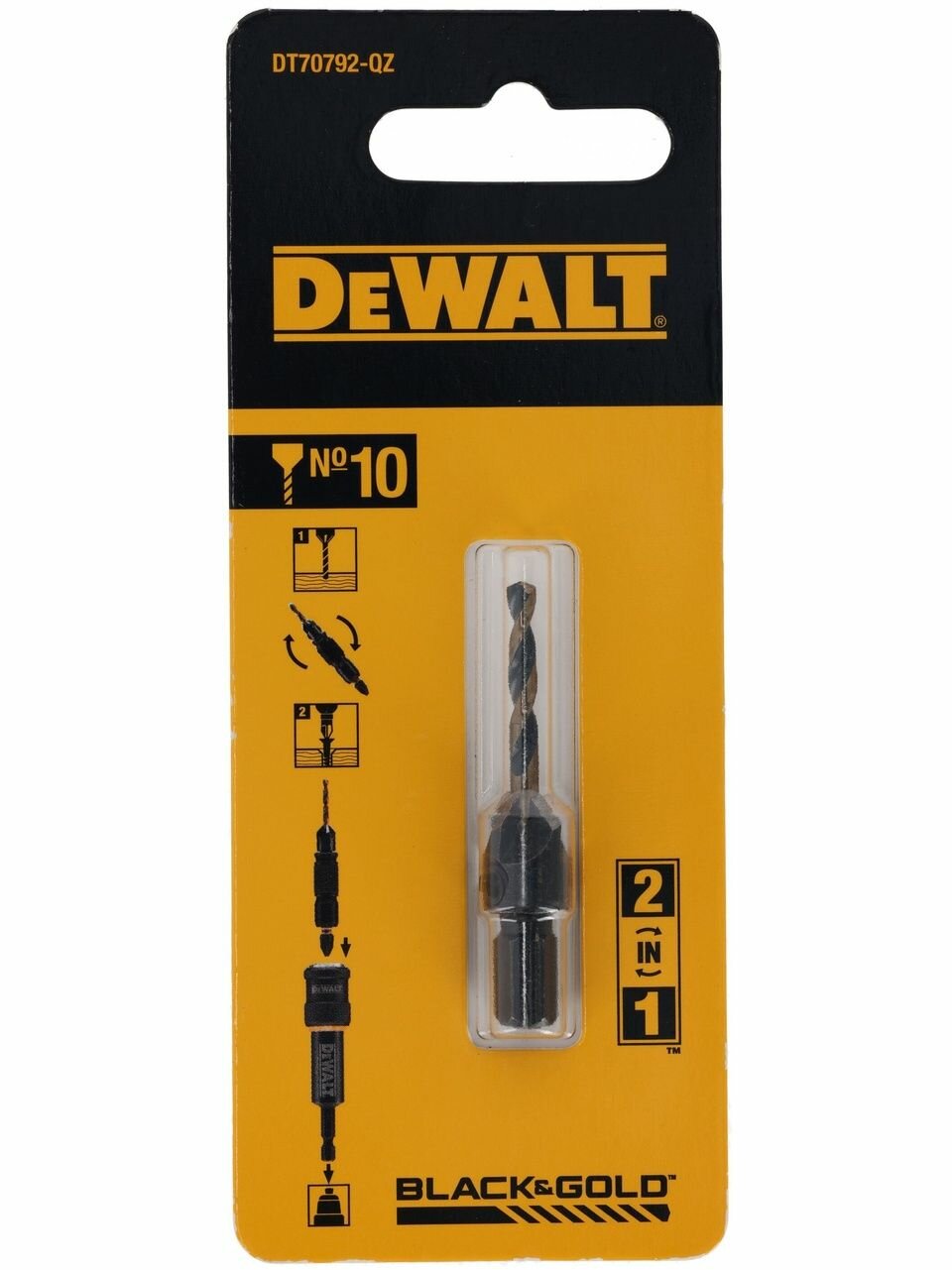 Пилотное сверло с зенкером DEWALT DT70792, №10, 3.17 мм (DT70792-QZ)