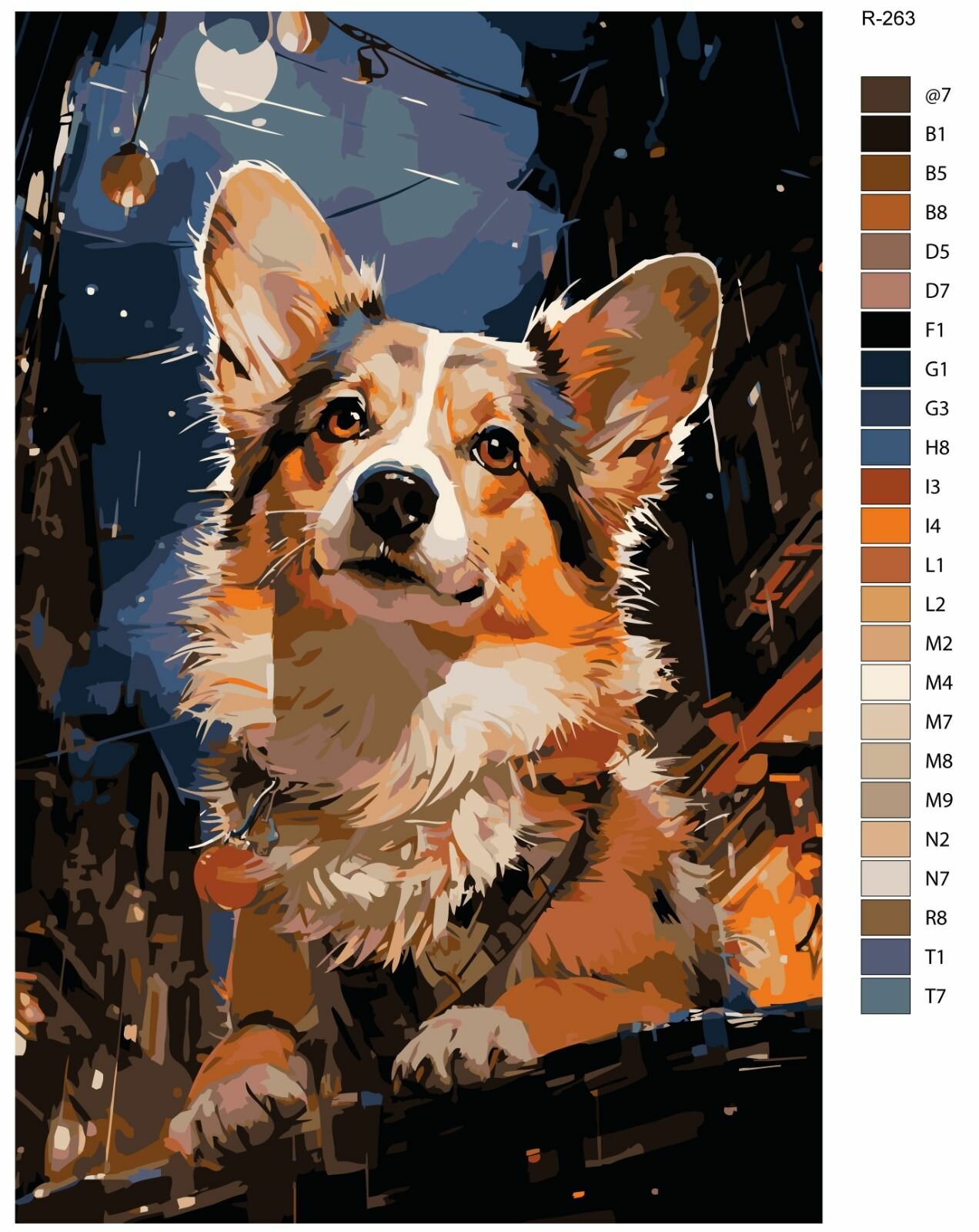 Картина по номерам R-263 "Корги" 40x60 см