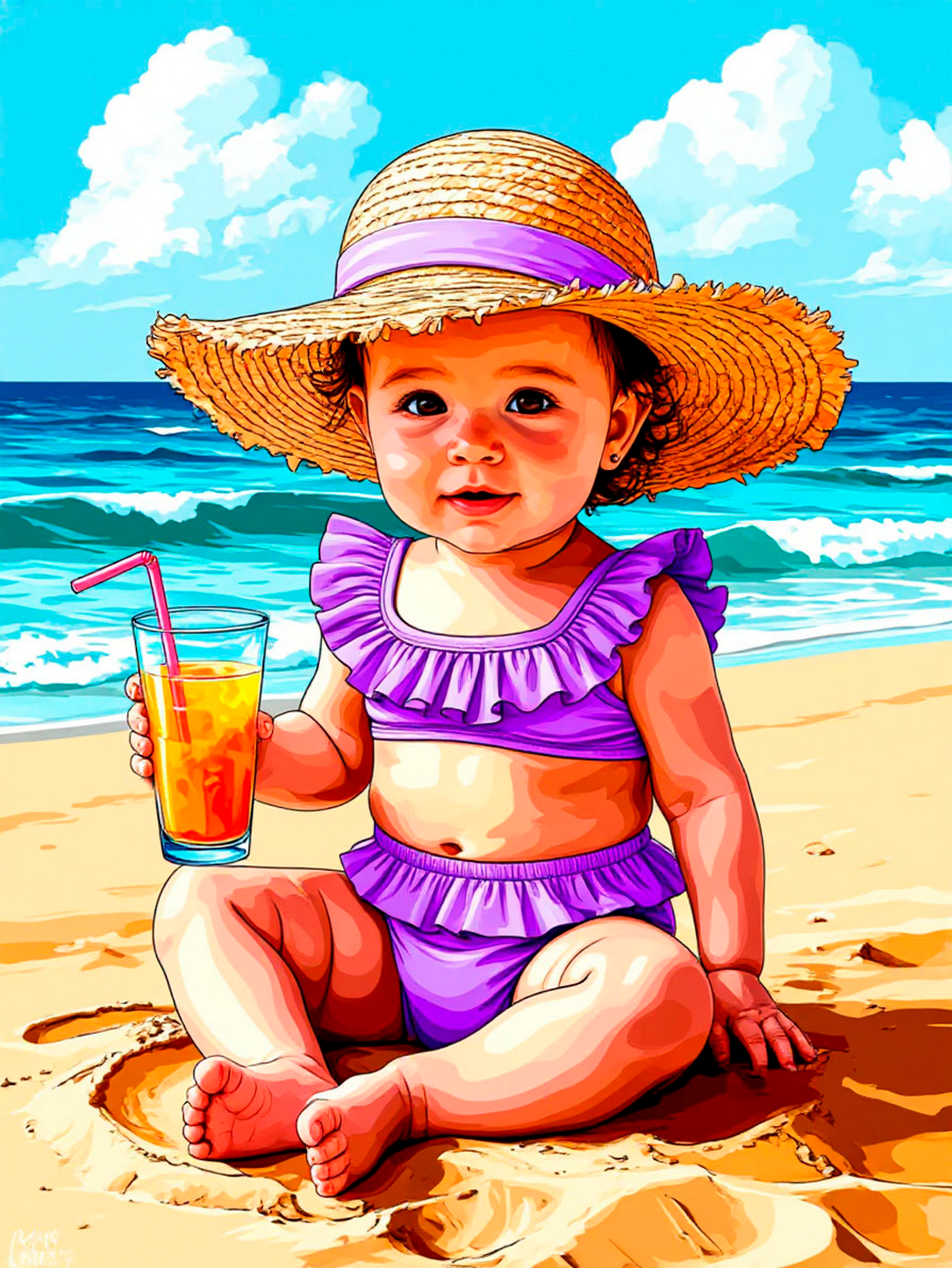 Картина по номерам "Маленькая леди" 40х50 см, хлопковый холст на подрамнике, акрил, Hobby Home