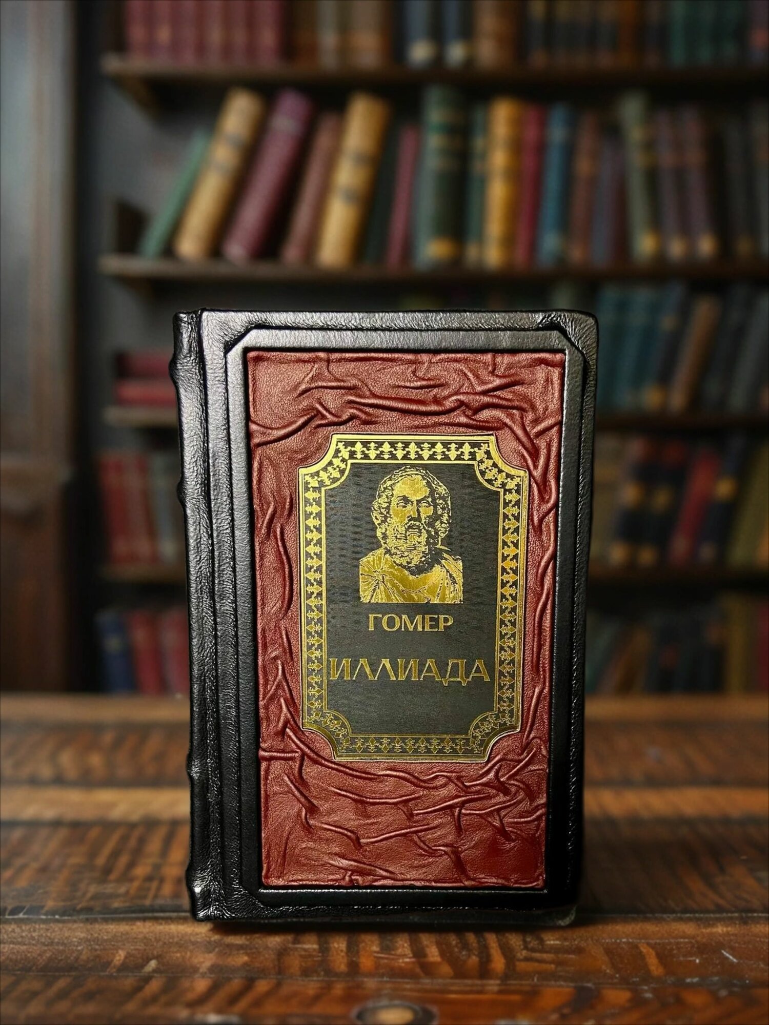 Книга Азбука "Иллиада", Гомер, в кожаном переплёте, 2024 год, 607 страниц