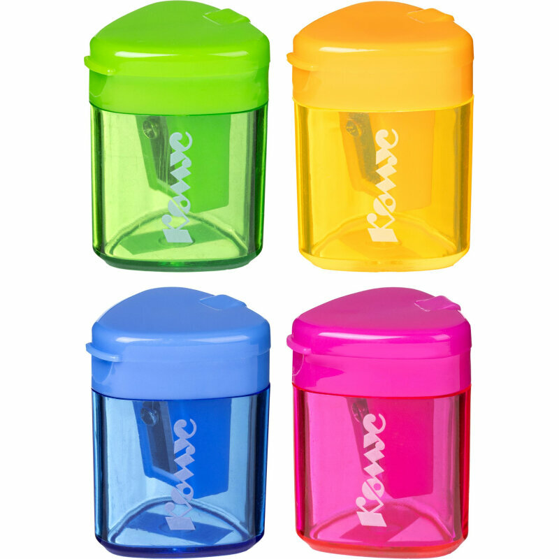 Точилка Комус Класс, 1 отверстие, с контейнером, в ассорт, 1977840