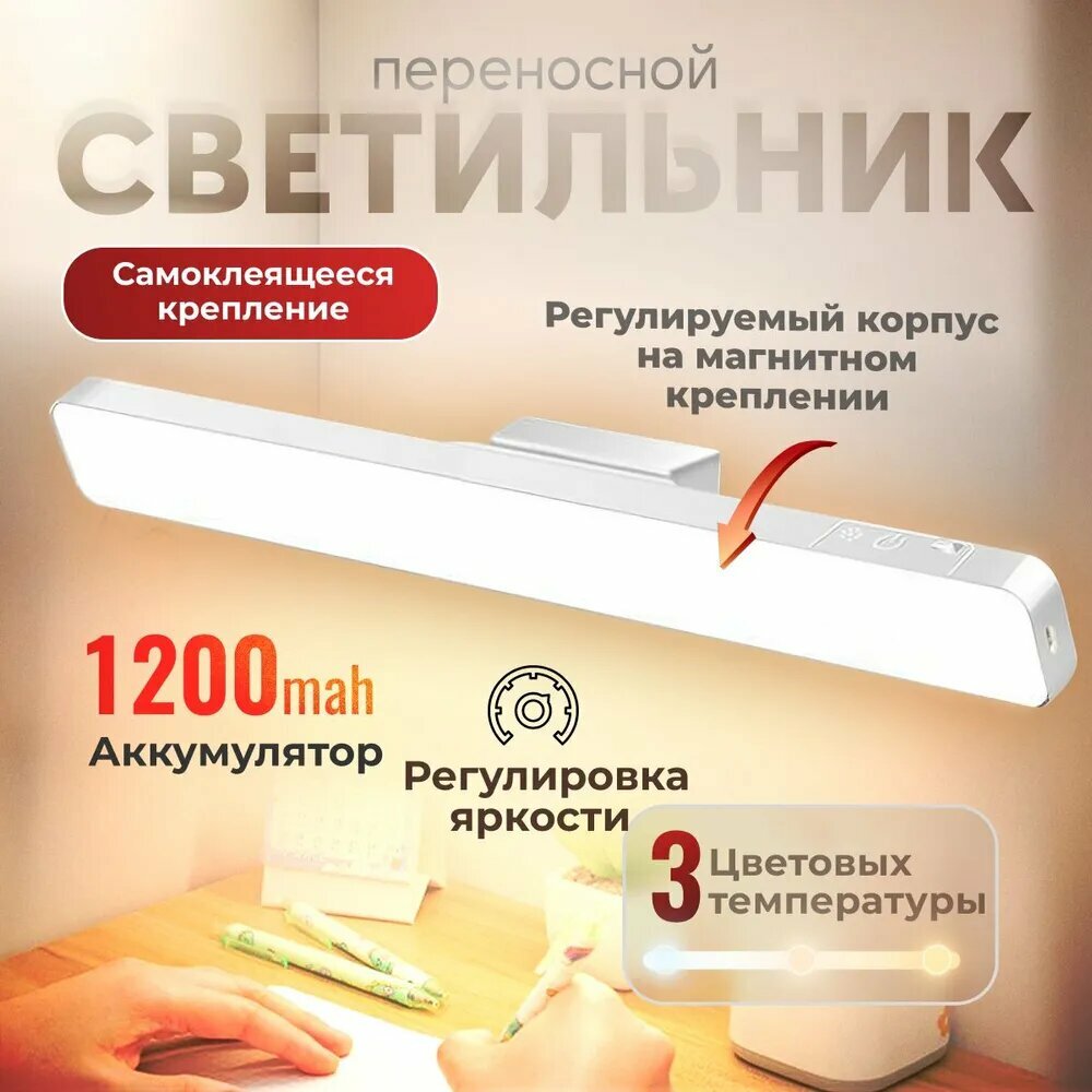 Светильник настенный светодиодный беспроводной LED лампа на магните с пультом дистанционного управления аккумуляторе