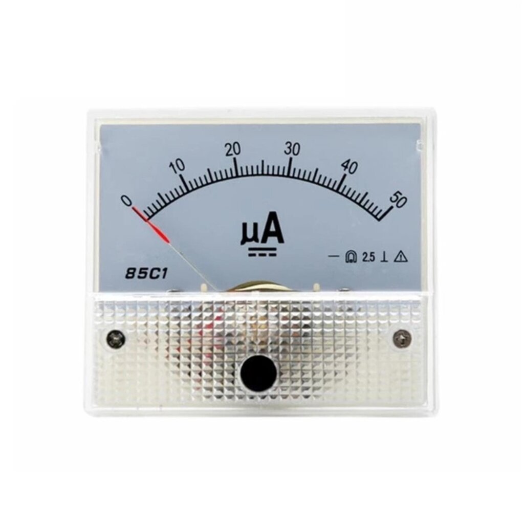 DC Ammeter Analog Amp Meter Meter Dauge Прямоугольный счетчик текущий тестер 50UA 100UA 200UA 500UA для Home Industrial US