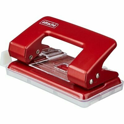 Дырокол Attache 6304 до 12 листов красный с линейкой, 371315