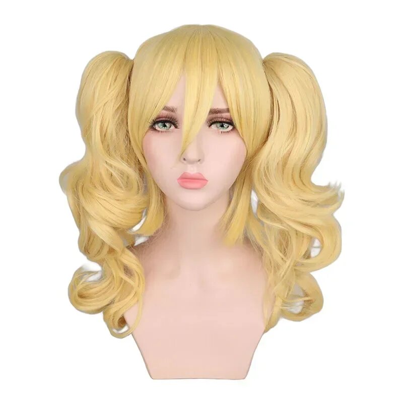 Желтая косплеи парик с хвостиками, XL, wig