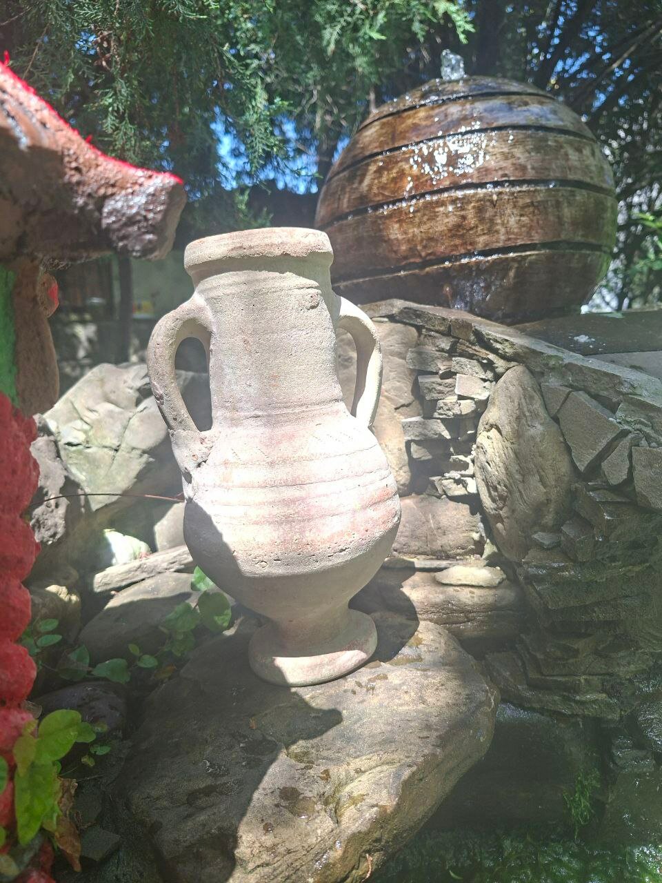 Ваза для цветов сухоцветов ручной работы "Софит", дизайнерская, натуральная глина, 3 литра