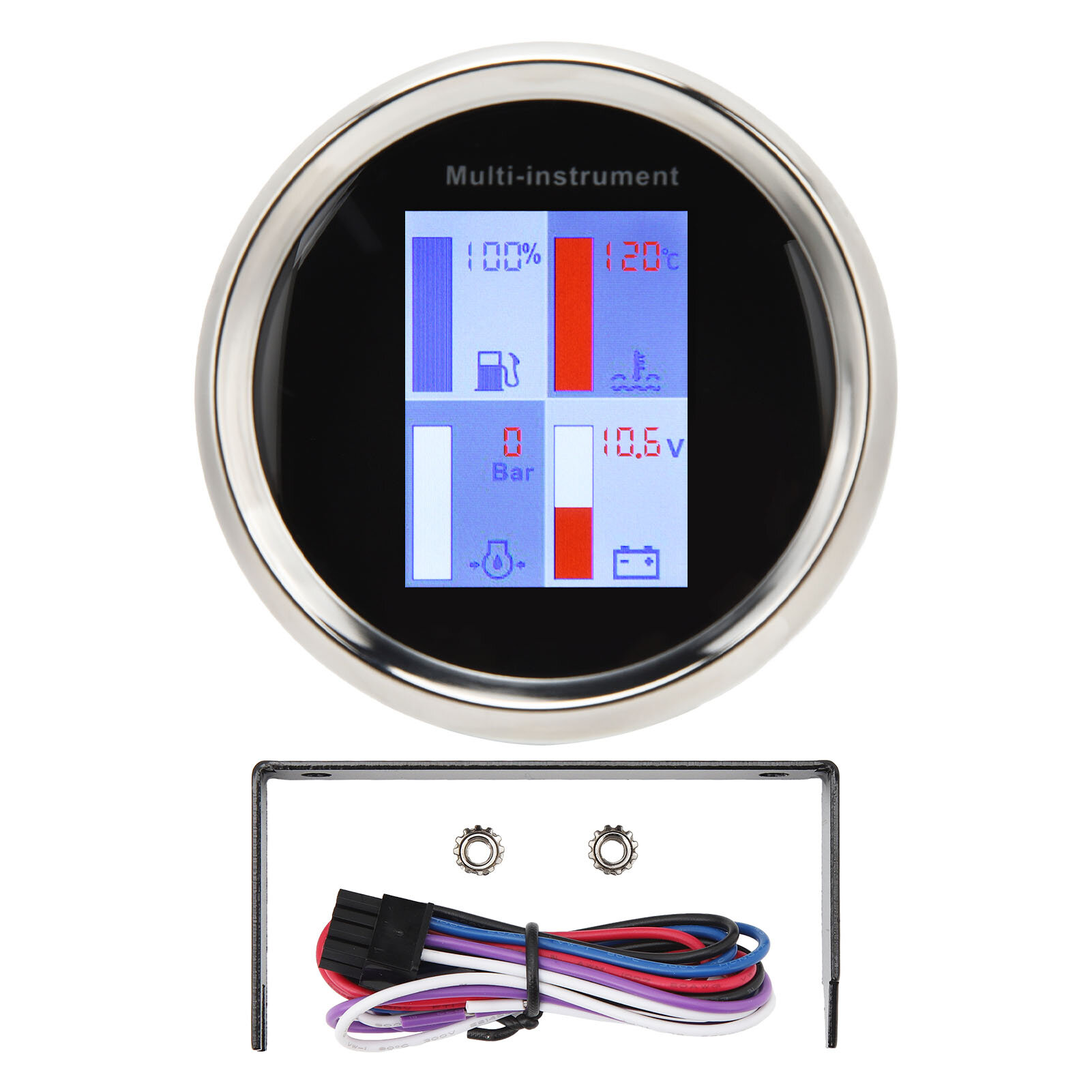 85 мм Цифровой Датчик Температуры Воды Со Светодиодной Подсветкой Высокой Точности IP67 Водонепроницаемый Многофункциональный Для Яхт Кораблей Скоростных Катеров Черный Циферблат Белая Передняя Крышка 910 00274