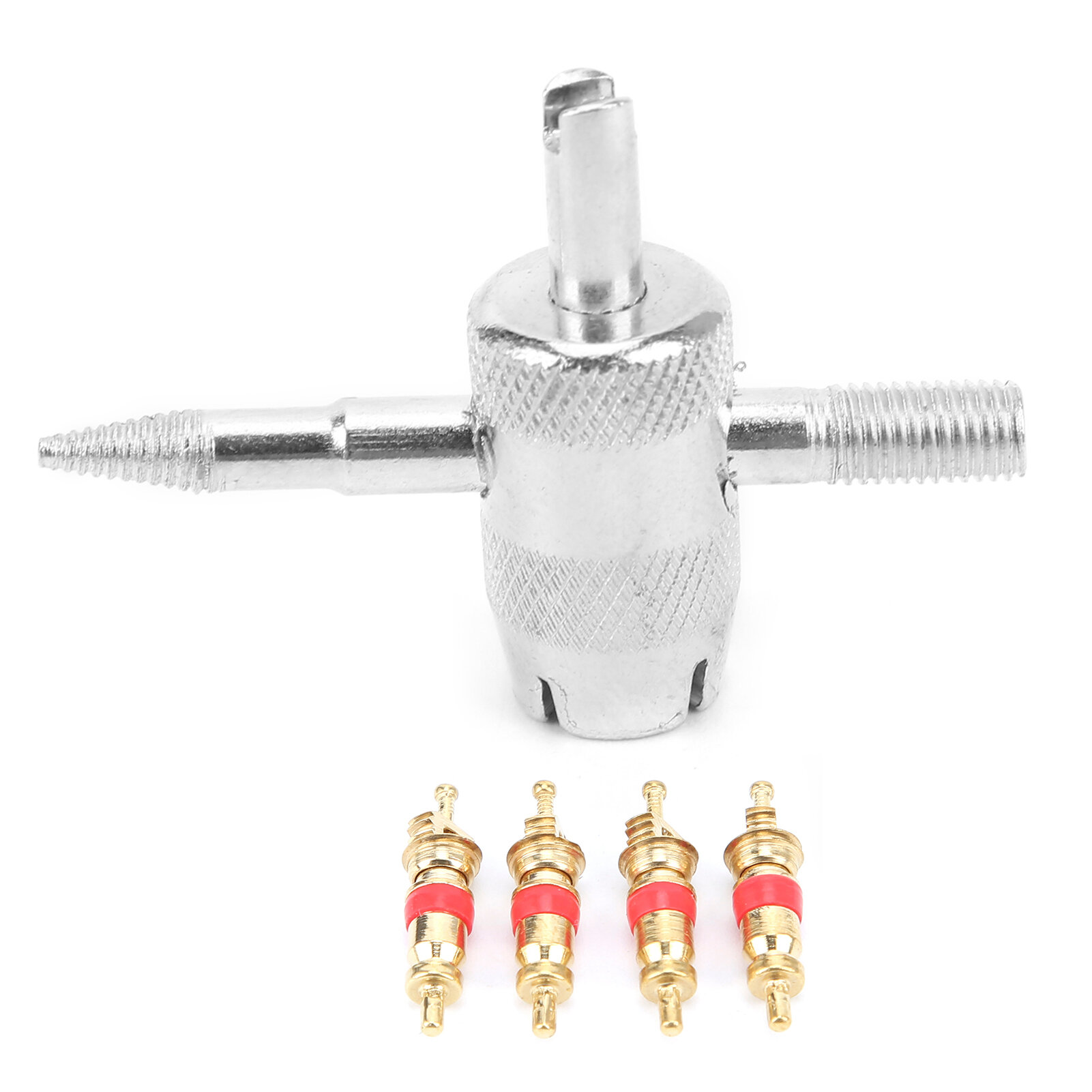 Набор инструментов для золотников клапанов с 4-в-1 штоком для мотоциклов, велосипедов, электромобилей и квадроциклов