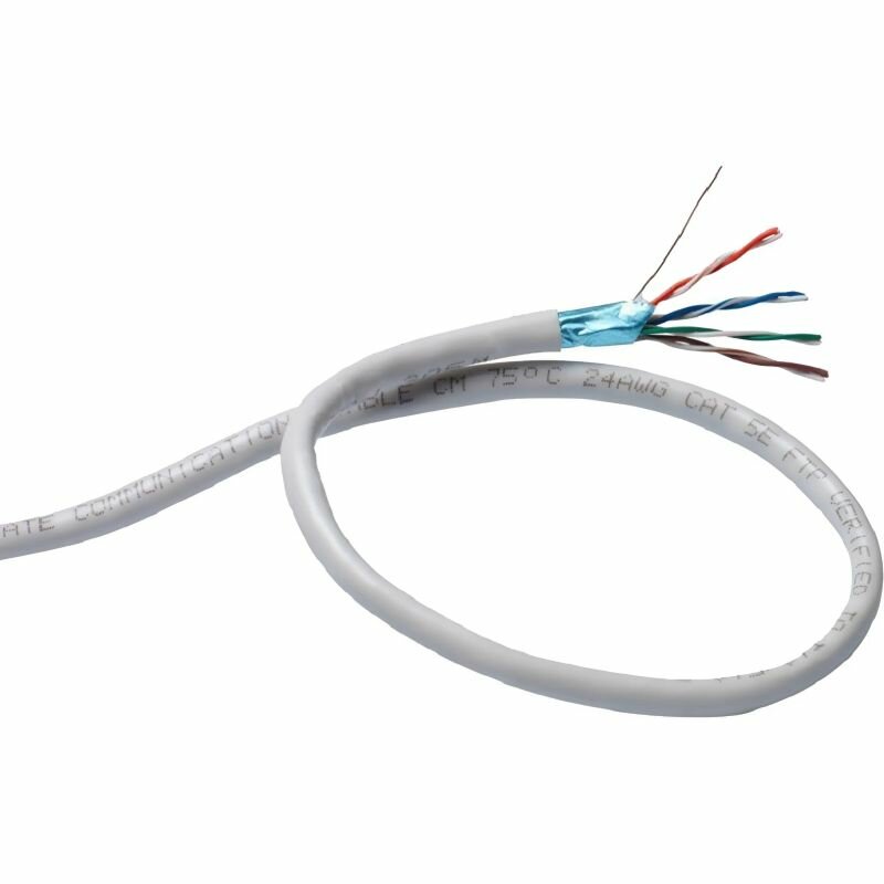 Кабель ExeGate FUTP4-C5e-CCA-S24-IN-PVC-GY-305 FTP, экран
