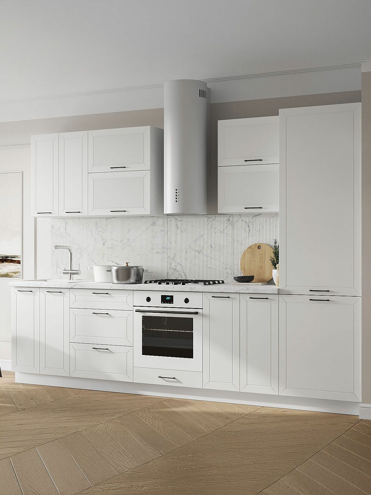 Кухонный гарнитур Сектор 3 м, мебель для дома и кухни, Белый / Бланж