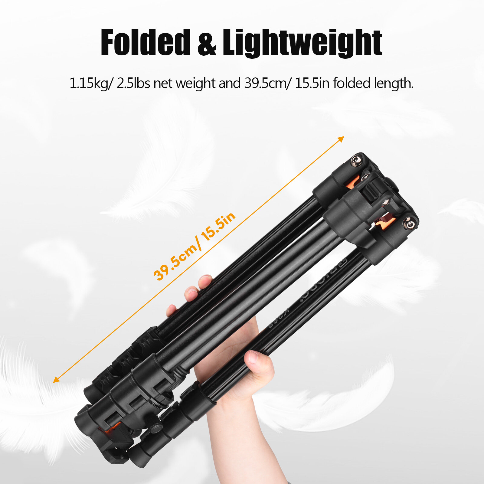 TRIOPO K268 Портативный штатив для фотосъемки, алюминиевый сплав, 360°, панорамная шаровая головка, 162 см/63,8 дюйма, макс. высота, грузоподъемность 10 кг/22 фунта, штатив для путешествий с сумкой для переноски
