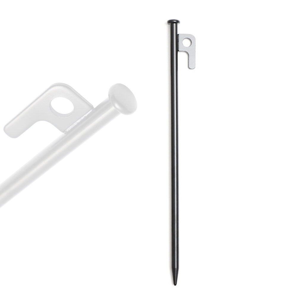 Крепеж для земли из стали высокой прочности для тентов, каниопий, черный цвет, длина 300мм, диаметр 9мм, вес 160г, упаковка 310*20*10мм, вес упаковки 170г, количество 1 шт, для туризма, походов, отдыха на открытом воздухе