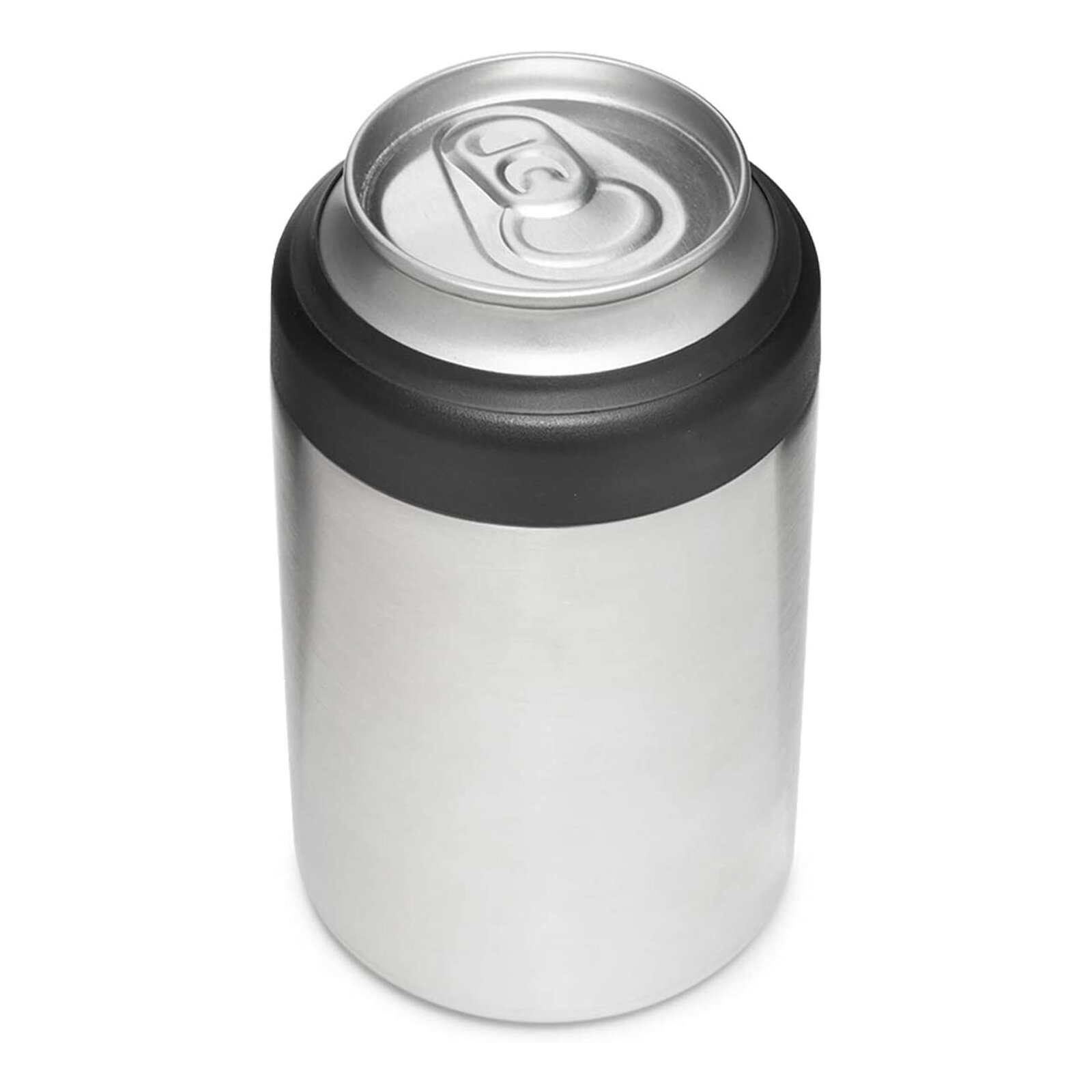 Холодильник для банок из нержавеющей стали Triple Can Cooler, бутылка или стакан с крышкой для стандартных банок 12 oz, двойная стенка с вакуумной утеплением для горячих и холодных напитков (Серебристый), модель Stainless Steel Can Cooler, материал 304