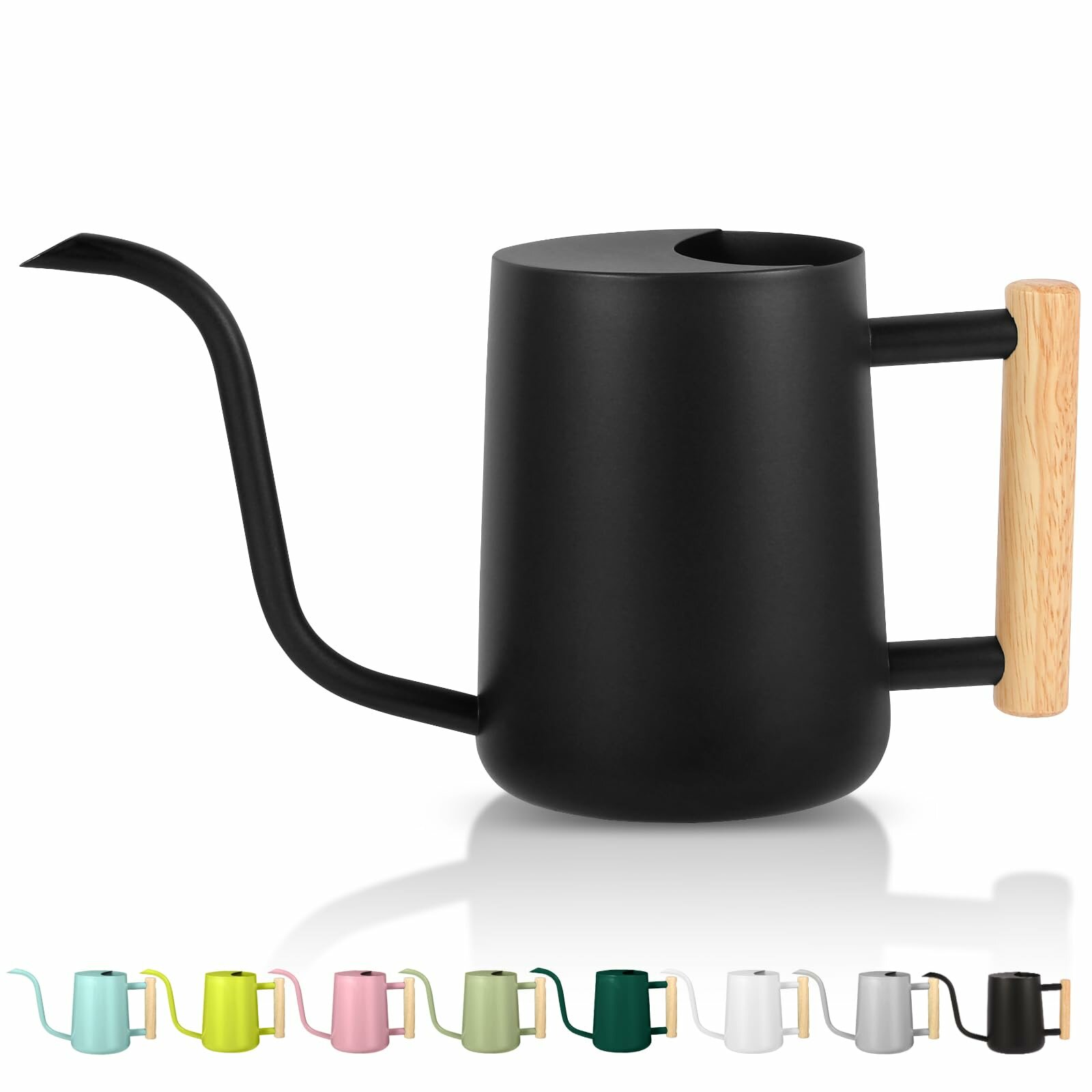 Поливная лейка для комнатных растений, 35oz маленькая лейка из нержавеющей стали металл для полива с длинным горлом для комнатных растений bonsai сад цветы - черный, 1 шт.