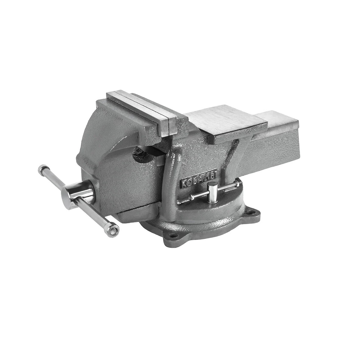 Тиски слесарные, поворотные с наковальней кобальт 248-979, 125 мм, стальные