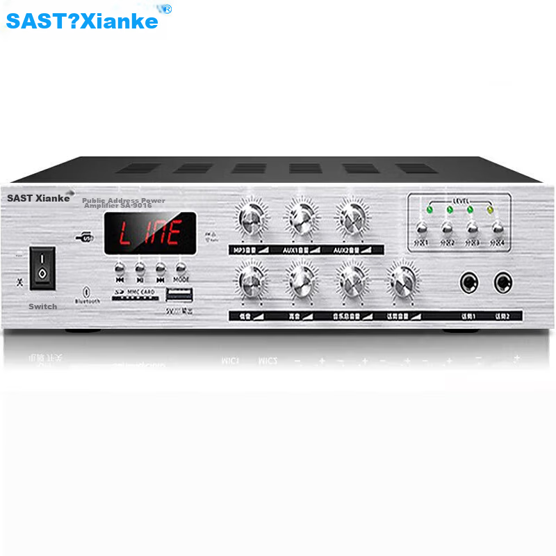 SAST Constant Voltage And Impedance Amplifier, Public Address Ceiling Speaker System, Bluetooth Amplifier, Silver