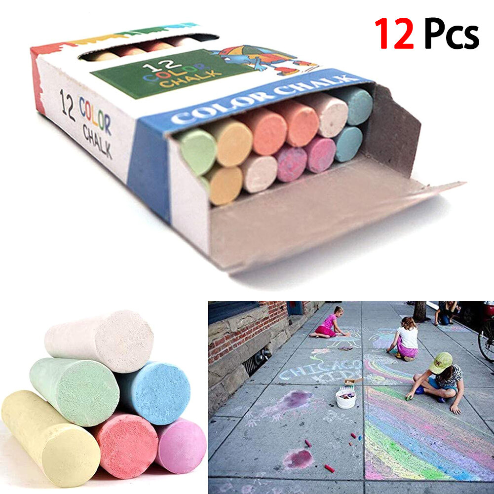 FeelinGirl 12/100 шт. разноцветных меловых палочек для детской игровой площадки, школы, обучения искусству