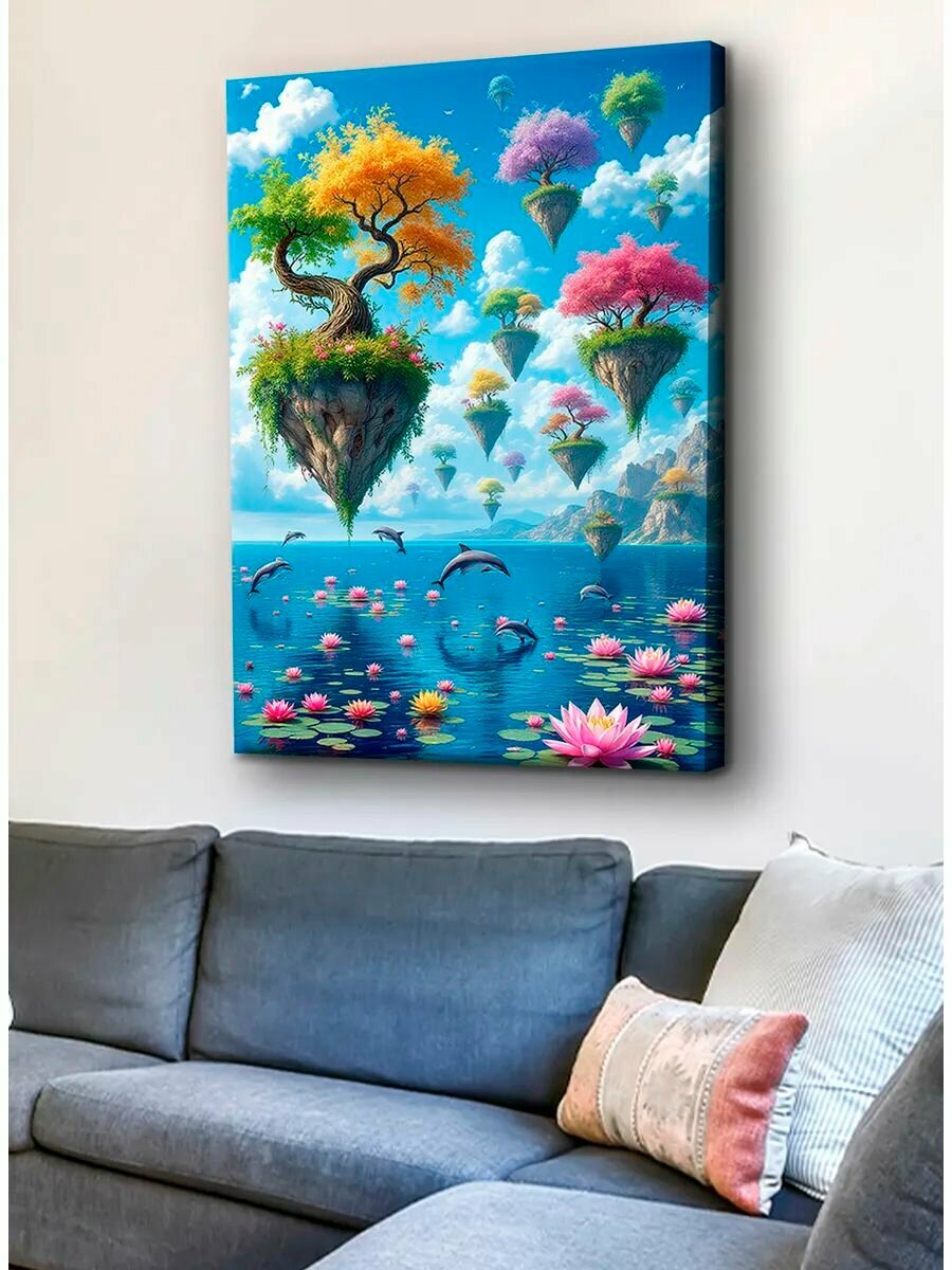 Картина "Летающие острова", интерьерная 50х70см 1шт.