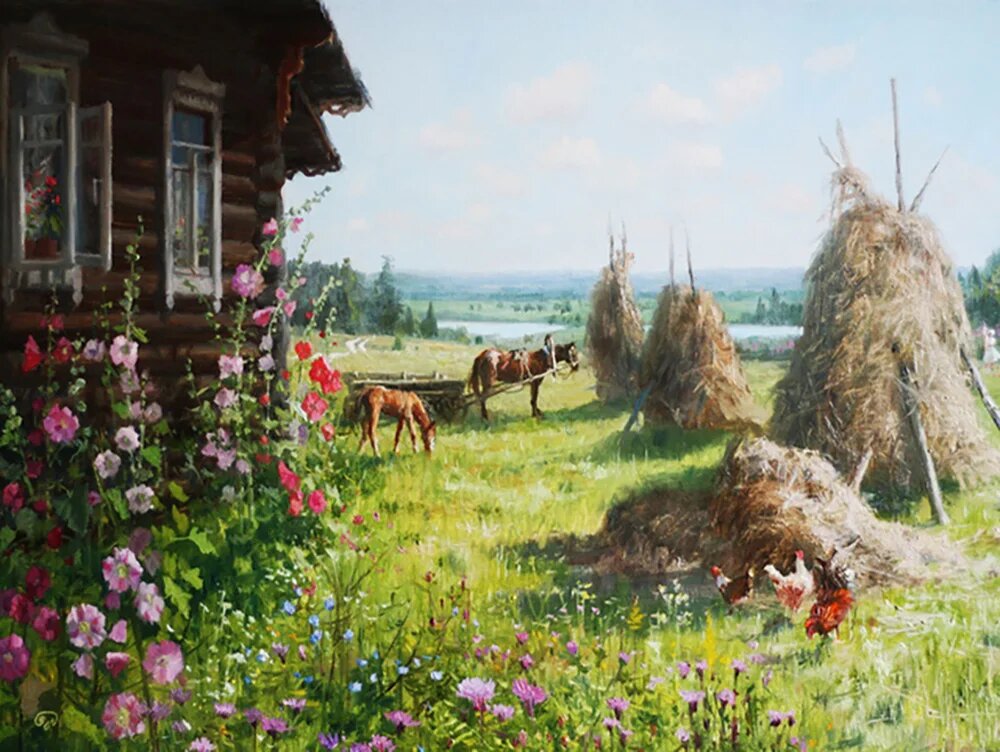 5D DIY Алмазная картина Сельский пейзаж Полная круглая Алмазная мозаика Пейзаж Алмазная вышивка Комплект Стразы Домашнее художественное украшение