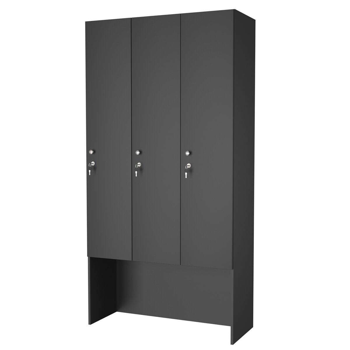 Шкаф для раздевалок стандарт-соло №3-3, Черный