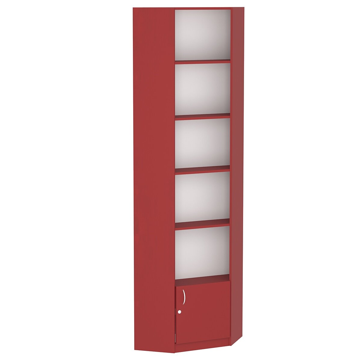 Стеллаж угловой из ДСП серии Эконом №5 с дверкой 410 мм, Красный U0210