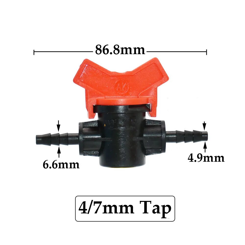 Миниатюрные пластиковые запорные соединительные клапаны для шланга 4/7 8/11 10/16/20/25 мм, переходник для садовой ирригационной трубы, зазубристый