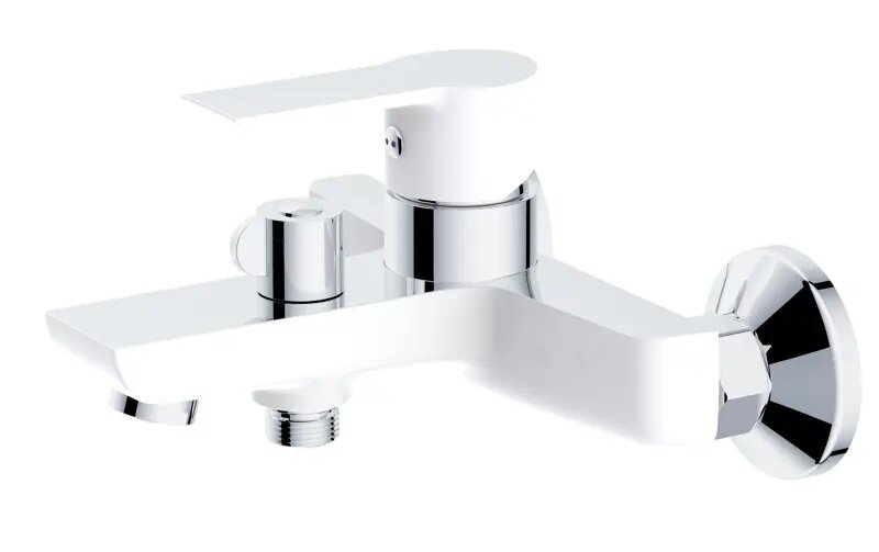 Смеситель для ванны Esko Lucca LC54W однорычажный цвет хром белый матовый