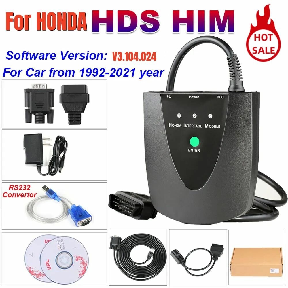 Двухплатный Honda HDS HIM HDS V3.104.24 с автомобильным диагностическим прибором RS232 OBD2