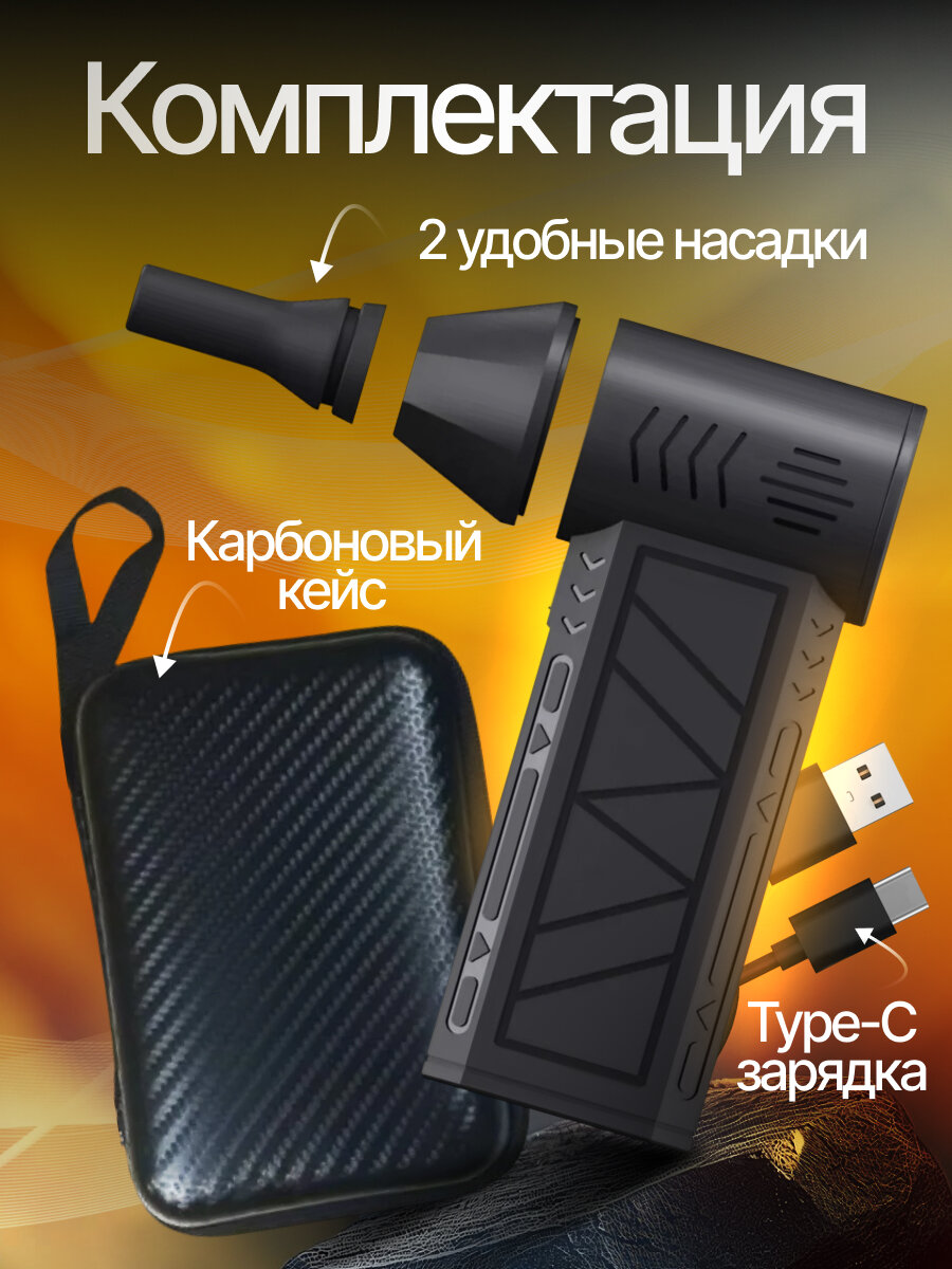 Воздуходувка аккумуляторная для уборки, компьютера, автомобиля, розжига мангала, снега