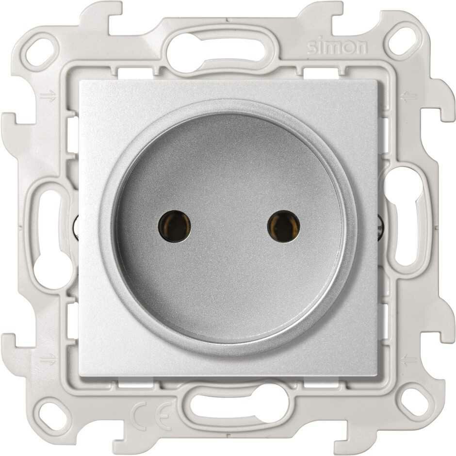 Simon 24 алюминий Розетка без заземления 2Р 16A ~ Harmonie, 2450442-033