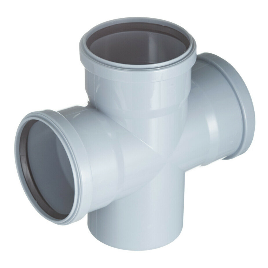 Крестовина d110х110х110 мм 87 град. пластиковая одноплоскостная для внутренней канализации