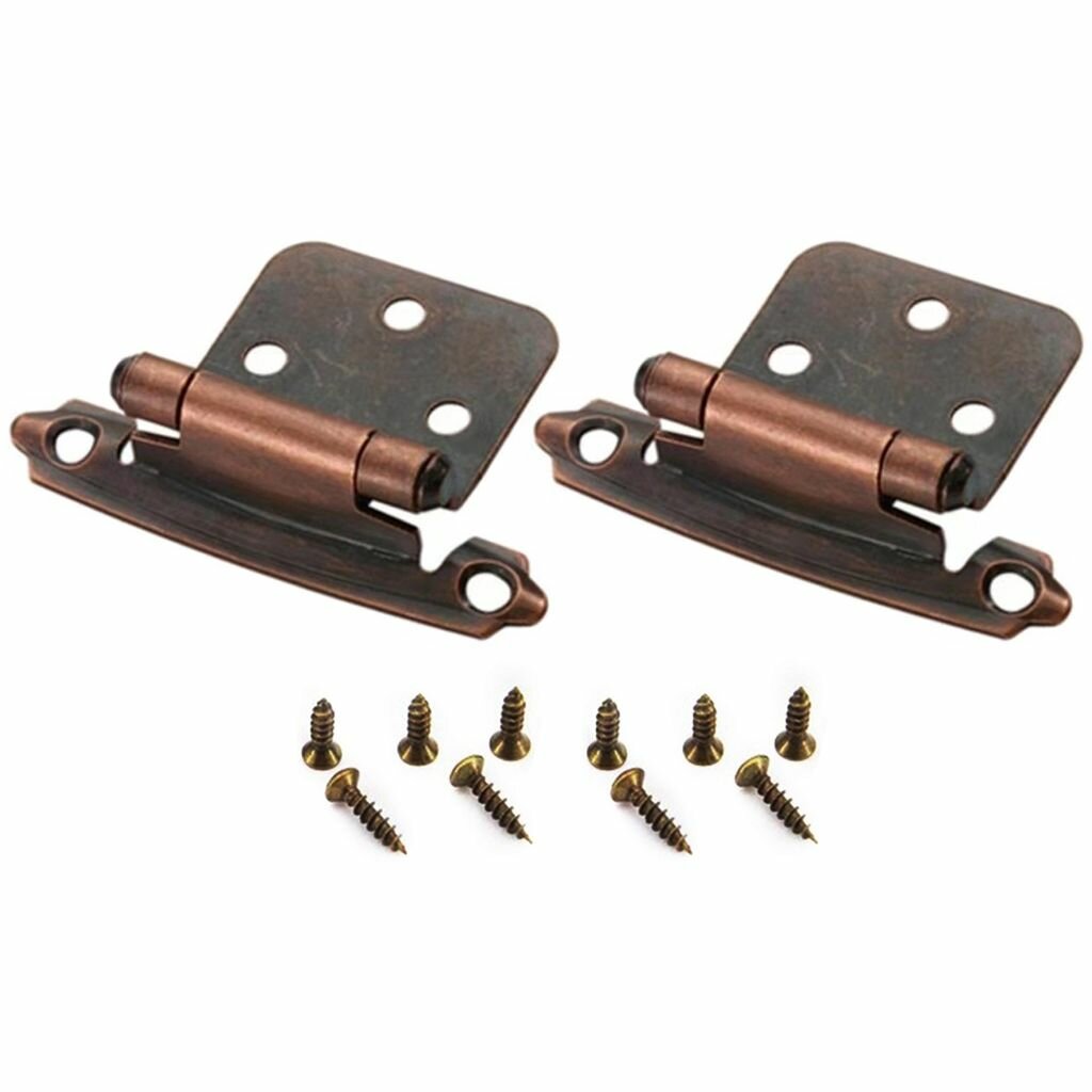 Дверная фурнитура, Самозакрывающиеся американские петли - красная патина, комплект из 2 штук