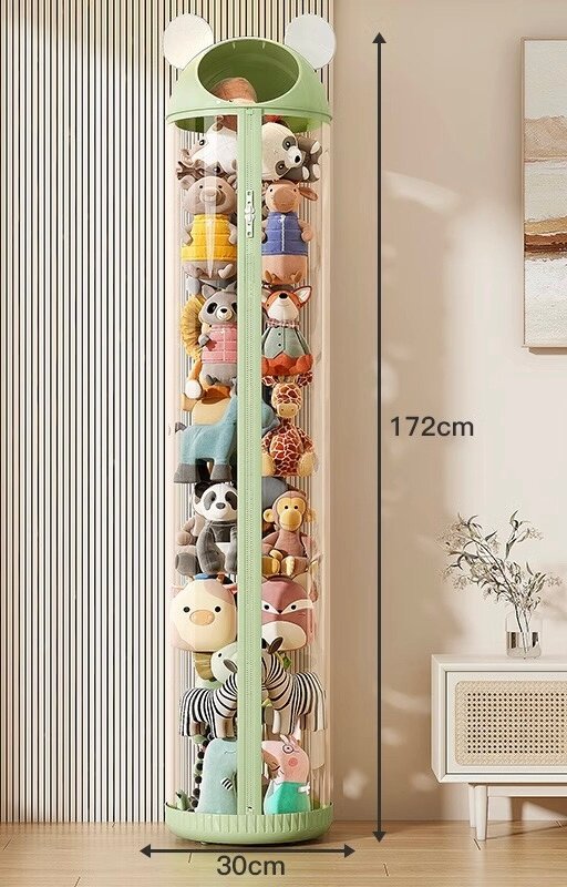 Органайзер для детских игрушек в зеленом цвете высота 172 см, диаметр 30 см