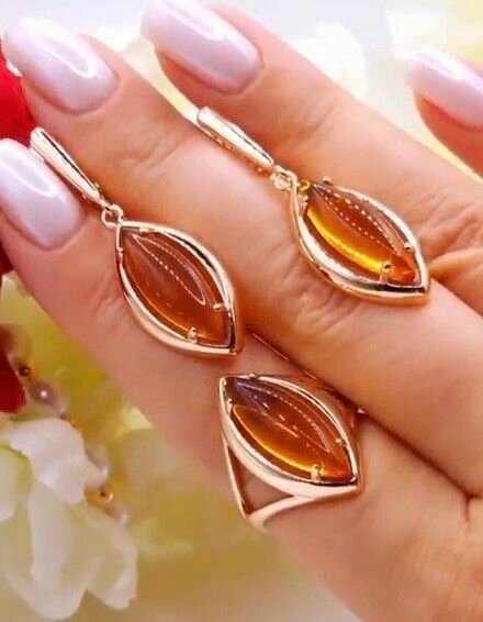 Комплект бижутерии, фианит