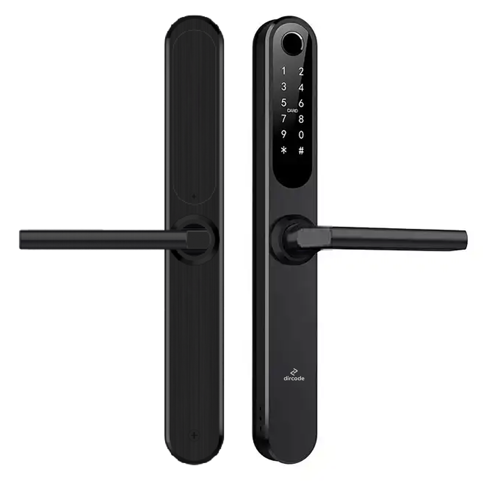 Электронный замок Dircode Slim, черный, бэксет 28 мм, узкопрофильных и ПВХ дверей, TTLock