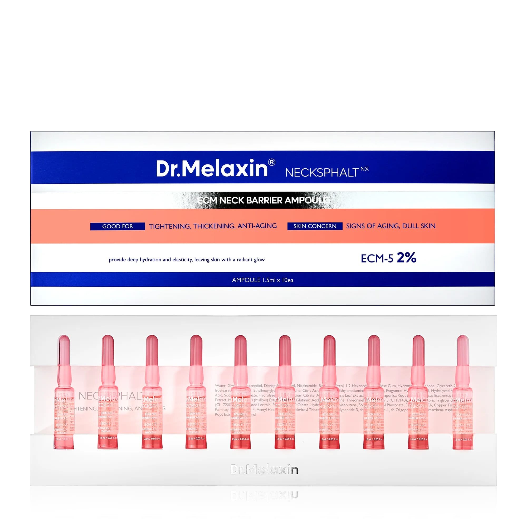 Набор сывороток для области шеи Dr.Melaxin Necksphalt Neck ECM Barrier Ampoule (1.5 мл*10 шт)
