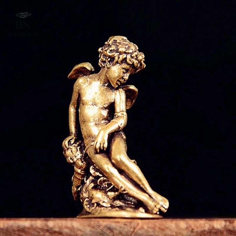 Ретро медный бог любви статуя Купидона маленькие украшения латунные фигурки ангелов настольные украшения домашний декор аксессуары для комнаты