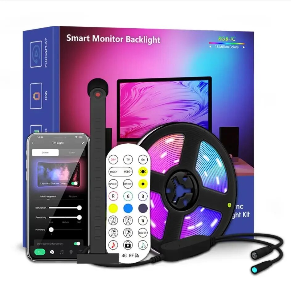 RGBIC светодиодная лента для телевизора GBKOF 3.8M-12.5FT