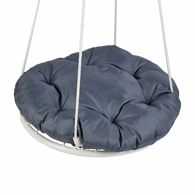 Качели-гнездо Polini kids, с подушкой, белый-серый