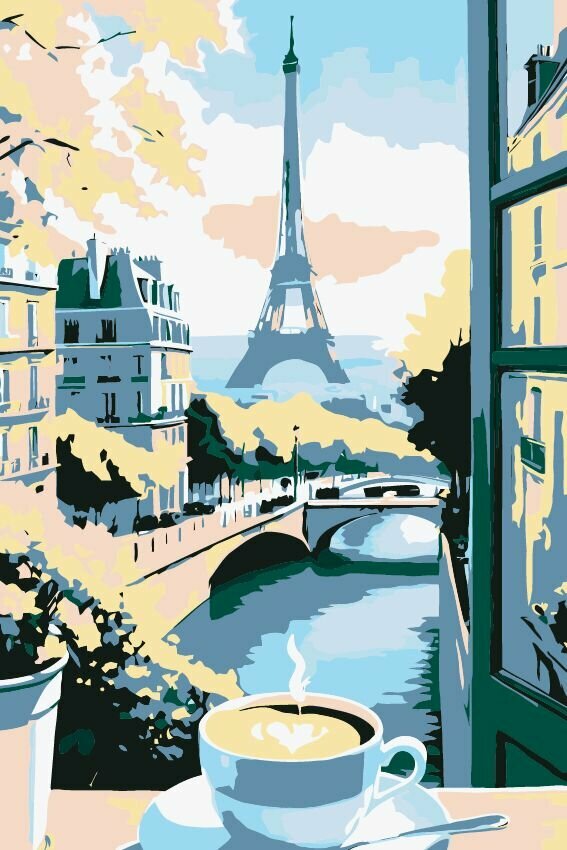 Детская картина по номерам МТ356 "Эйфелева Башня" 20x30