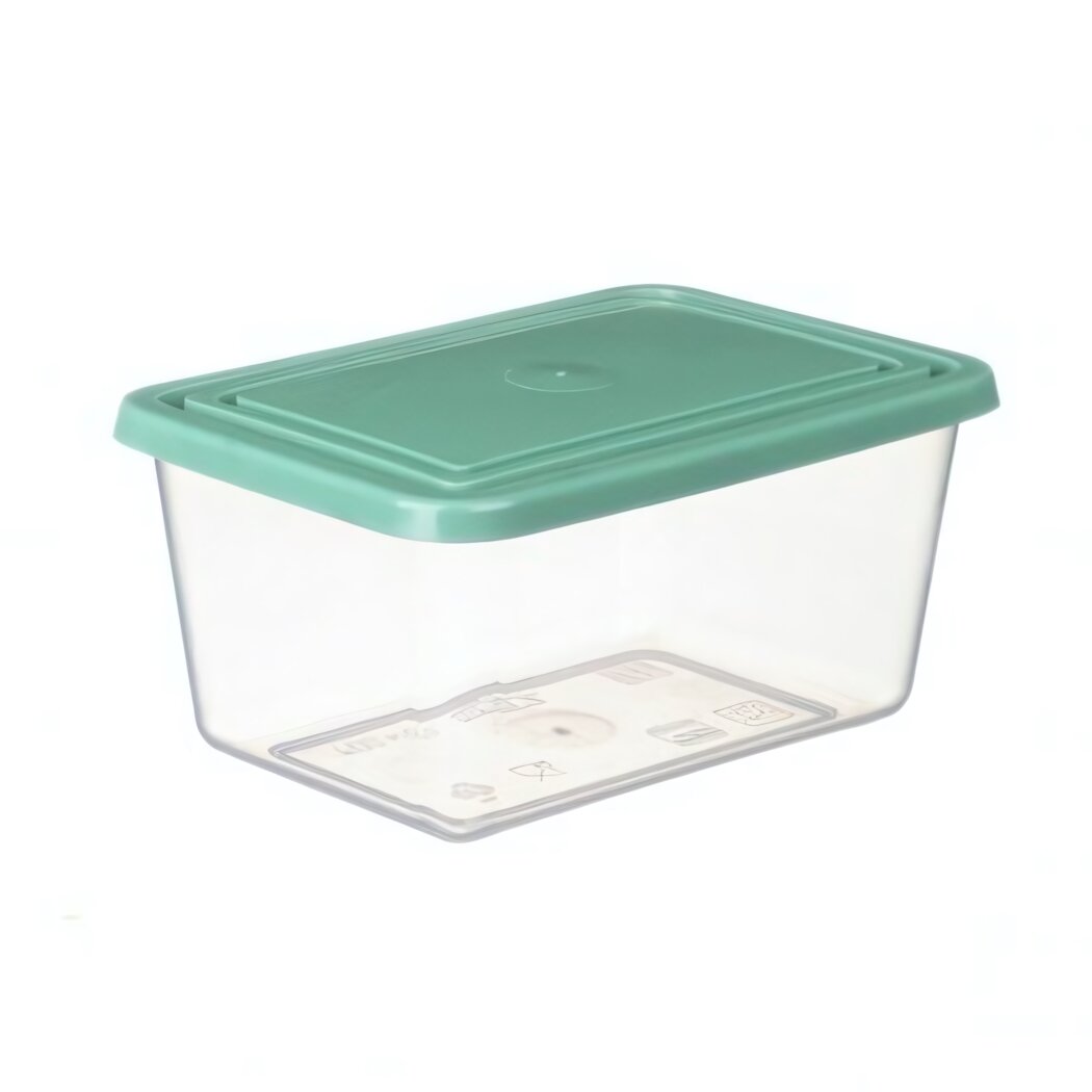 Контейнер для продуктов 0,8л прямоугольный с крышкой фисташковый пластик