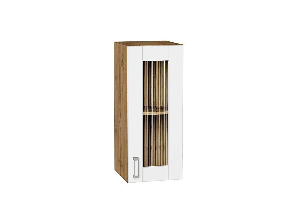 VVT Шкаф верхний с 1-ой остекленной дверцей Лофт Дуб Вотан, White Silk, 720, 300