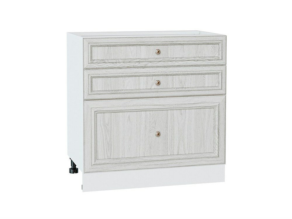 VVT Шкаф нижний с 3-мя ящиками Шале Белый, White Dreamline, 800