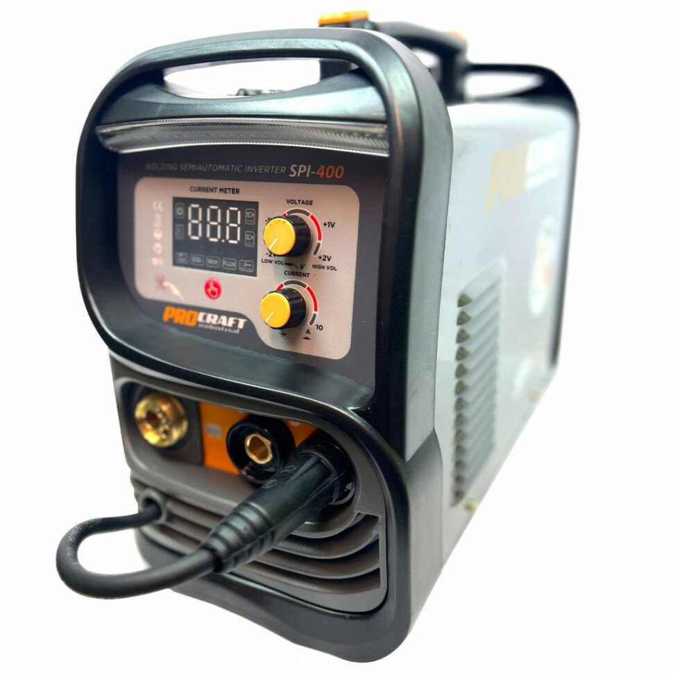 Сварочный инверторный полуавтомат ProCraft SPI-400, TIG, MIG/MAG, MMA, цифровой дисплей, 20-200A