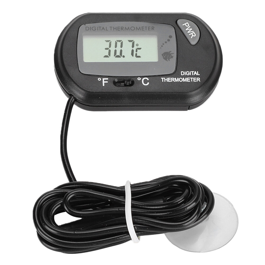 Цифровой ЖК-датчик, термометр для аквариумной воды, проводной контроллер, аксессуары для аквариума, черный